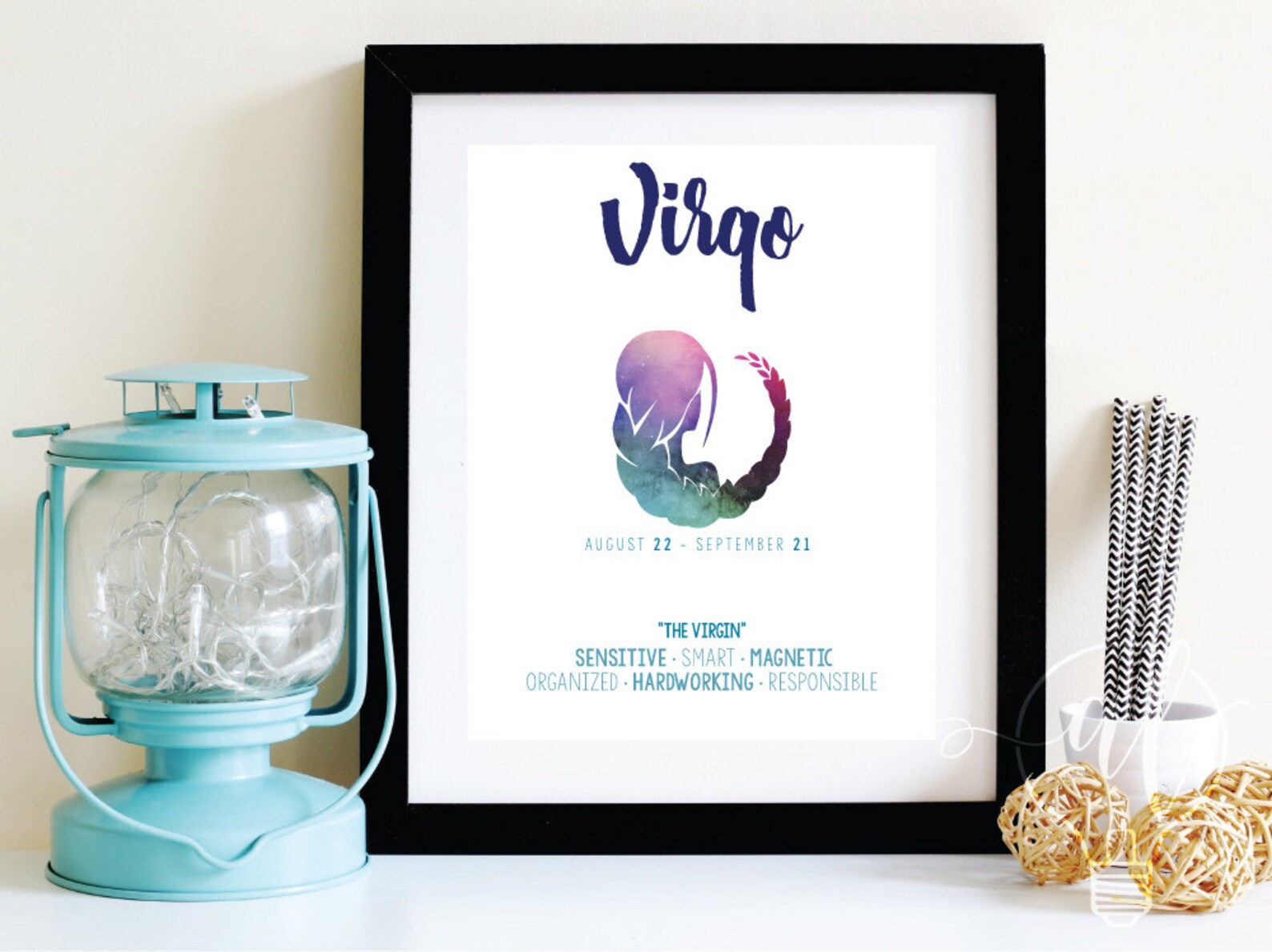 Virgo Zodiac Wall Art Zodiac Art Wall Art Astrology - Etsy
