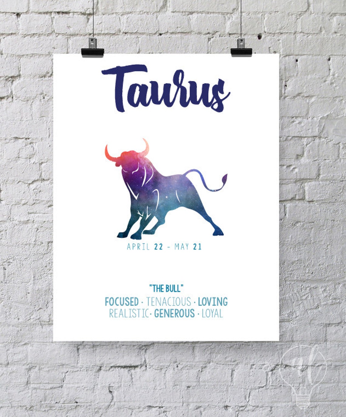 Taurus Zodiac Wall Art Zodiac Art Wall Art Astrology - Etsy