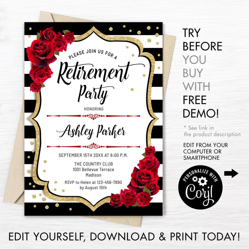 Retirement Party Decorations Black and Gold - Etsy