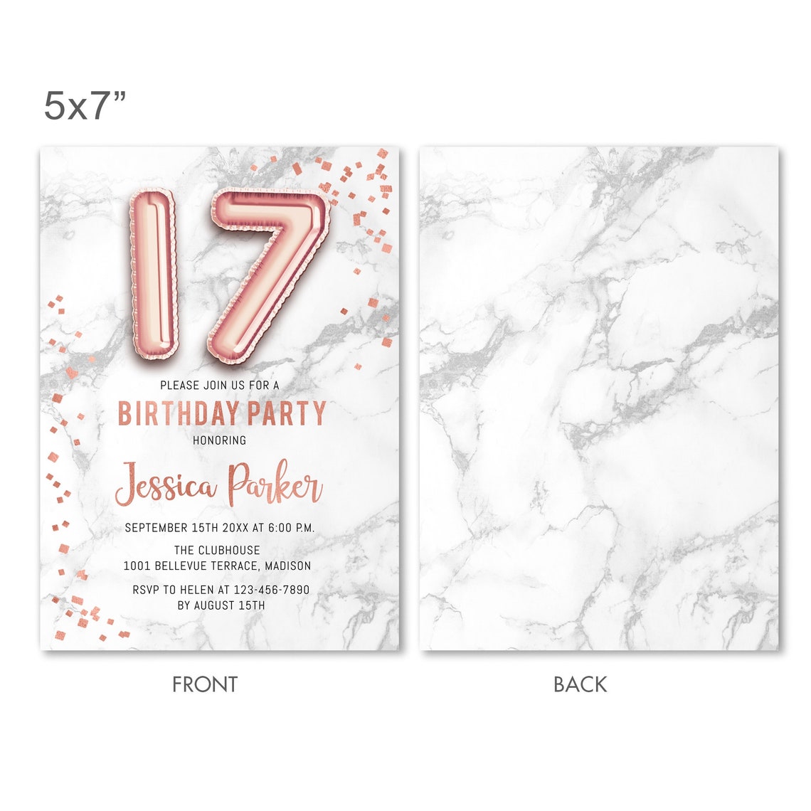 17th Birthday Party Invitation INSTANT DOWNLOAD Digital | Etsy