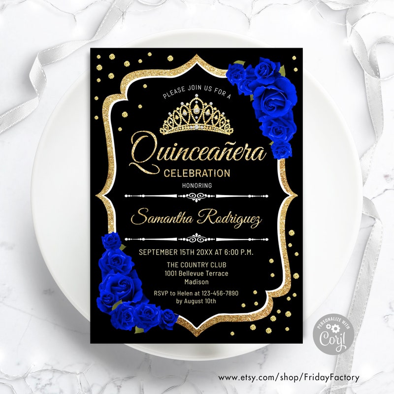 Royal Blue Invitations - Etsy