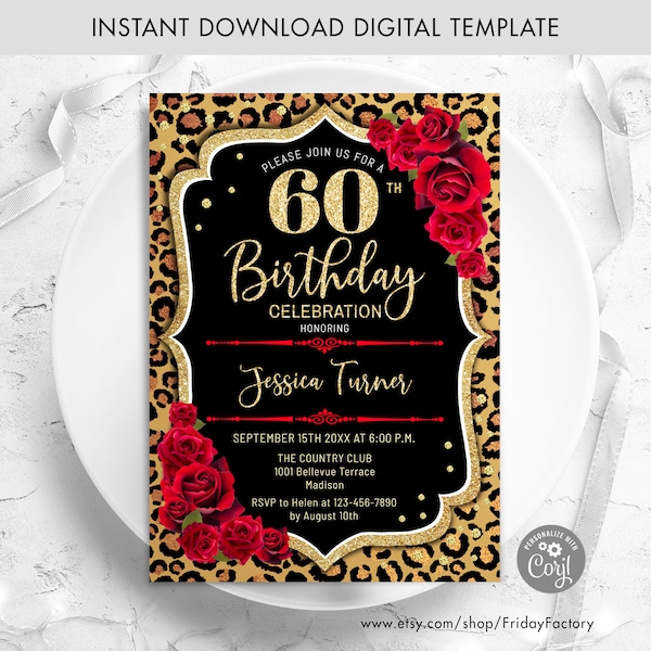 Leopard Print Invitations - Etsy