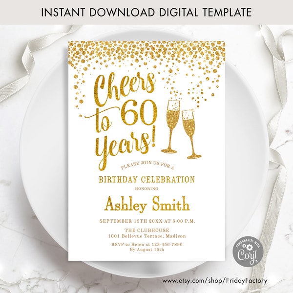 Cheers to 60 Years - Etsy