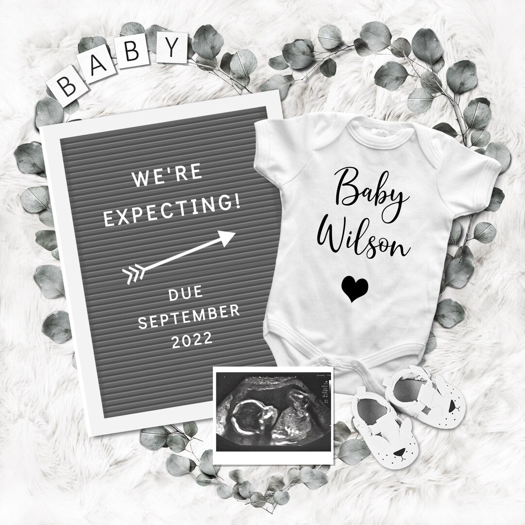 Gender Neutral Pregnancy Announcement: Social Media Template (digital ...