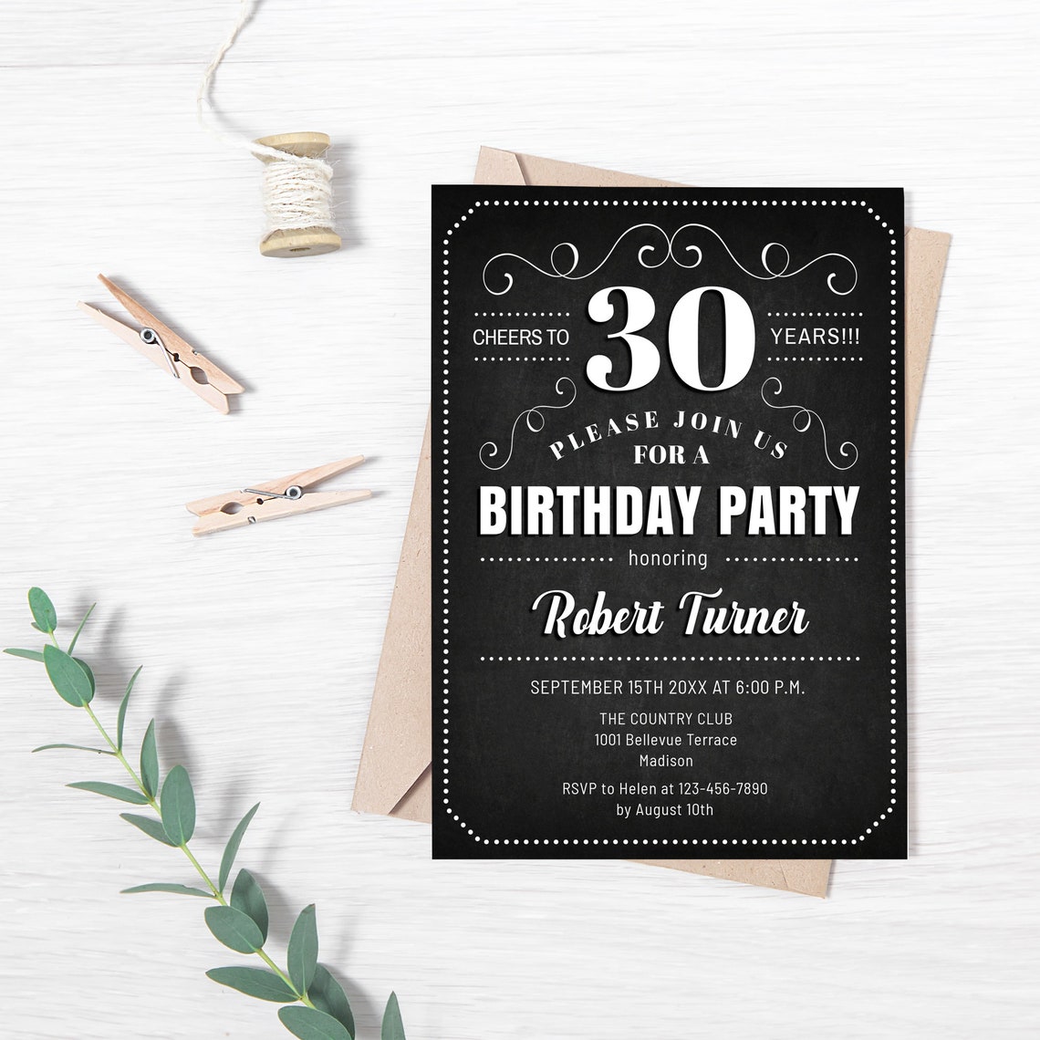 30th Birthday Party Invitation INSTANT DOWNLOAD Digital | Etsy