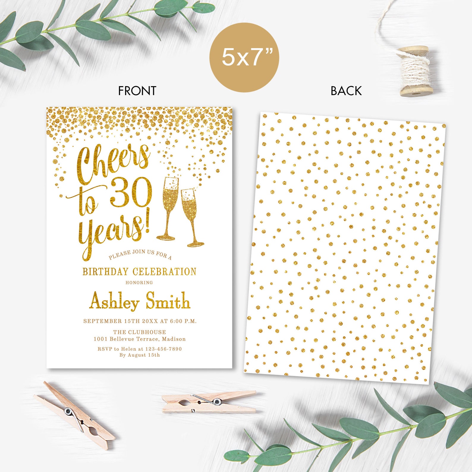 30th Birthday Invitation INSTANT DOWNLOAD Digital Template. - Etsy