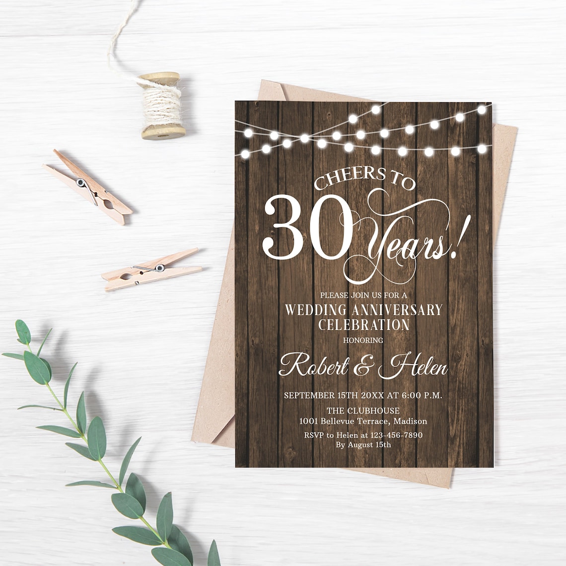 30th Wedding Anniversary Party Invitation INSTANT DOWNLOAD | Etsy