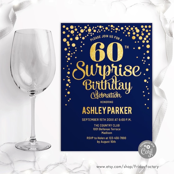Surprise 60th Birthday Invitation Wording