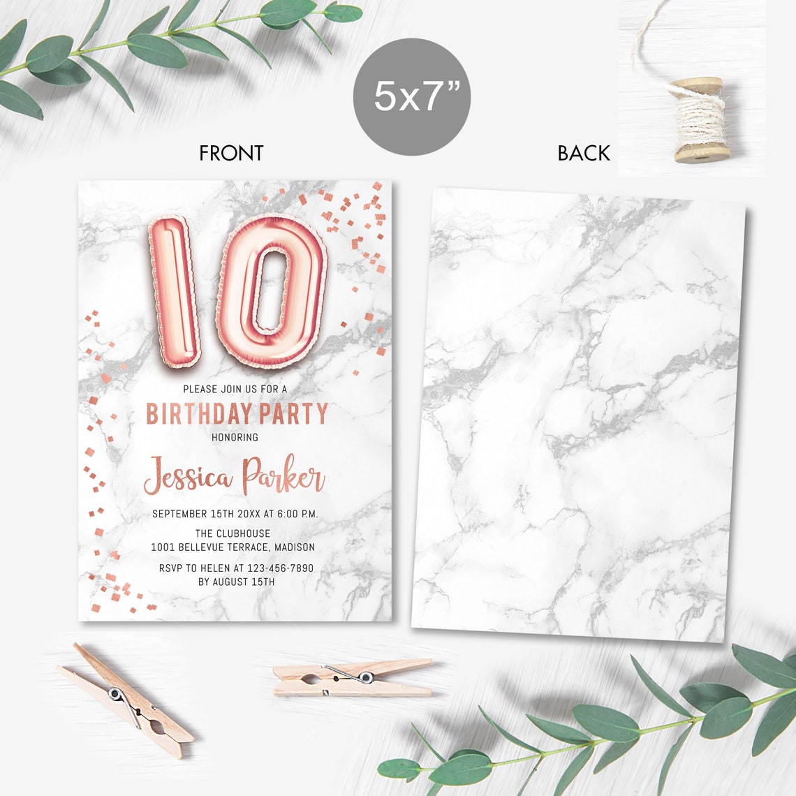 10th Birthday Party Invitation INSTANT DOWNLOAD Digital - Etsy