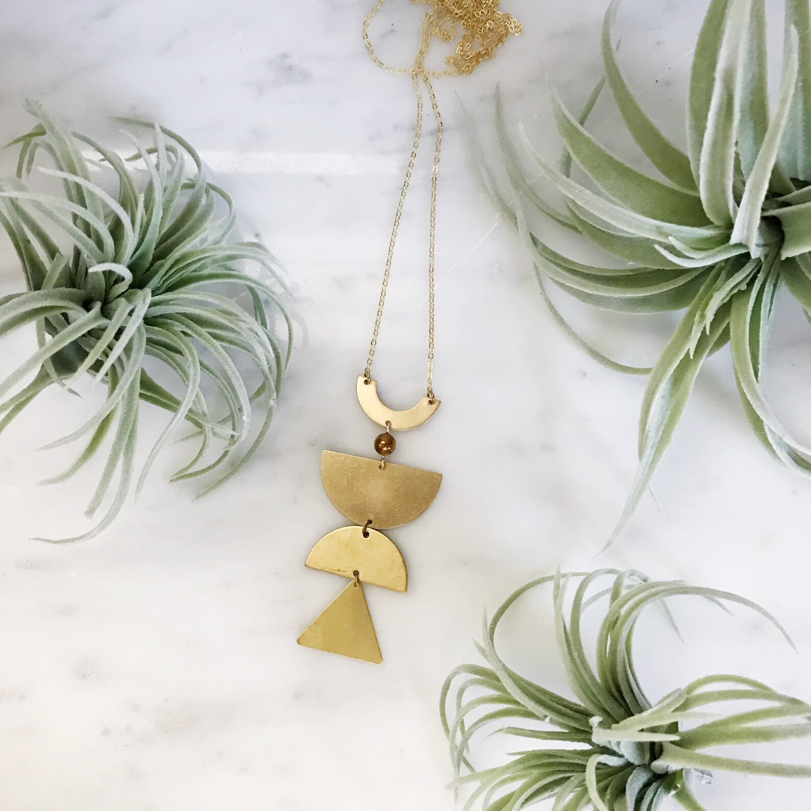 GEOMETRIC STACKER NECKLACE Long Gold Necklace. Bass Chain - Etsy