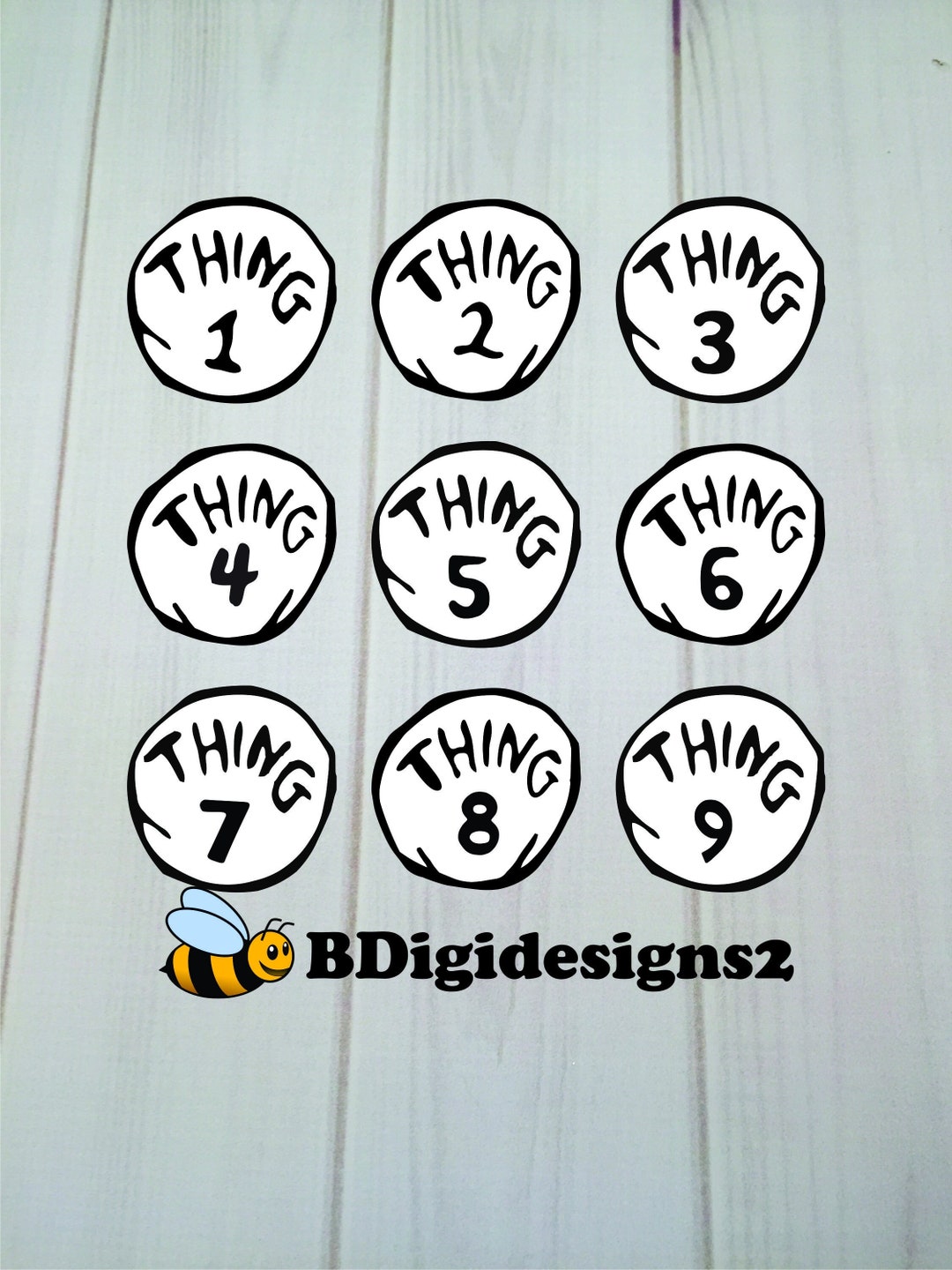 Thing 1, 2, 3, Etc Heat Press Transfer - Etsy