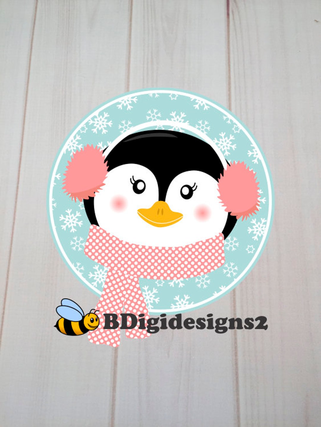 Penguin With Scarf Christmas Heat Press Transfer - Etsy