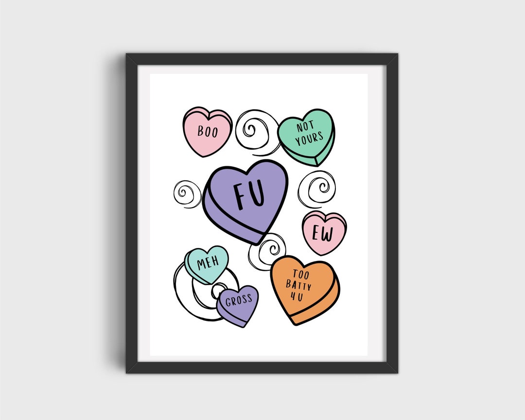 Anti-valentine's Candy Heart Printable Goth Emo Alt Girl Valentine's ...