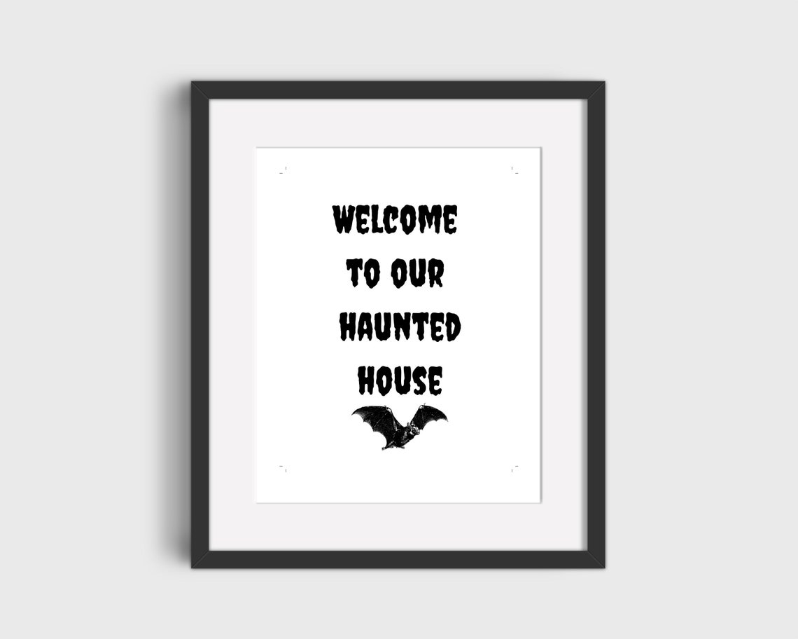 Welcome to Our Haunted House (goth Printable Wall Art, Instant Digital ...