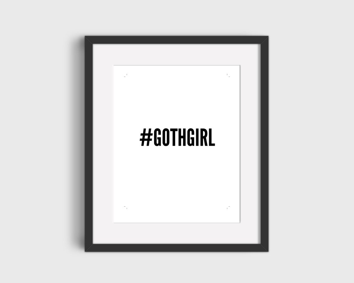 Goth Girl (printable Goth Wall Art, Instant Digital Download, Halloween ...