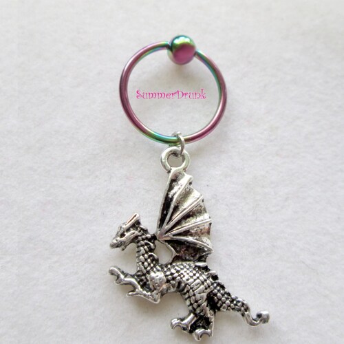 Purple Dragon Hoop Cartilage Hoop Piercing | Etsy