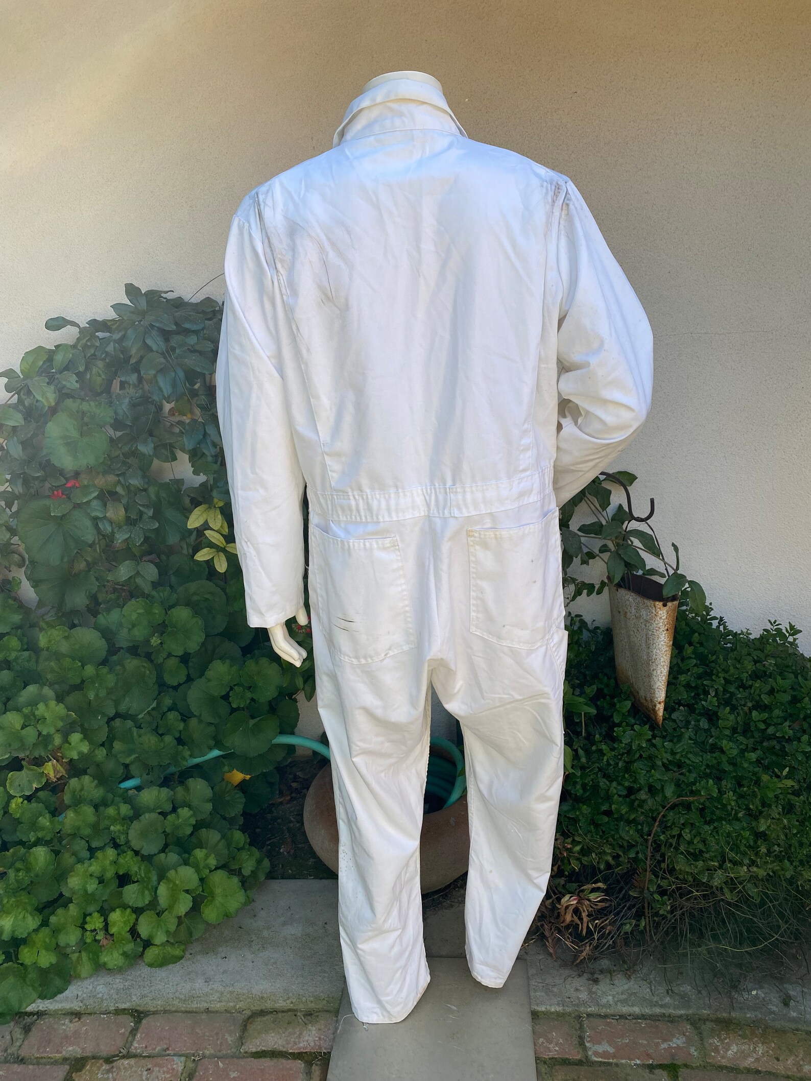 Vintage White Coveralls Stone Cutter Workwear Jumpsuit Boiler Suit One ...
