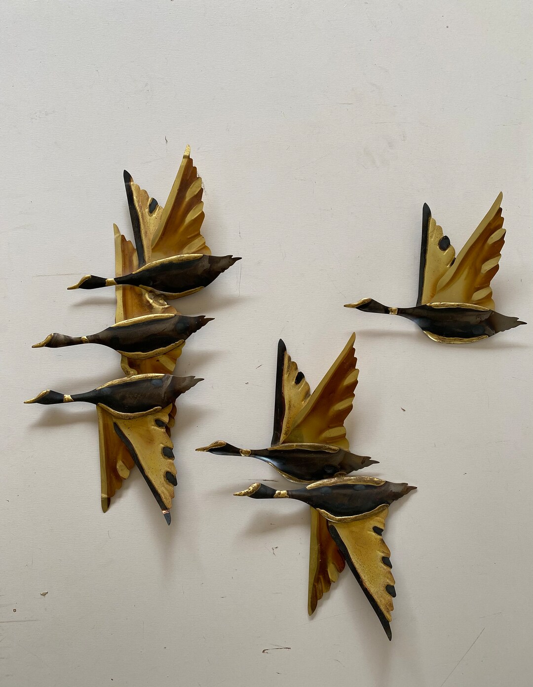 Vintage 60s 70s Metal Goose Wall Decor Collection of 3 Sets Geese ...