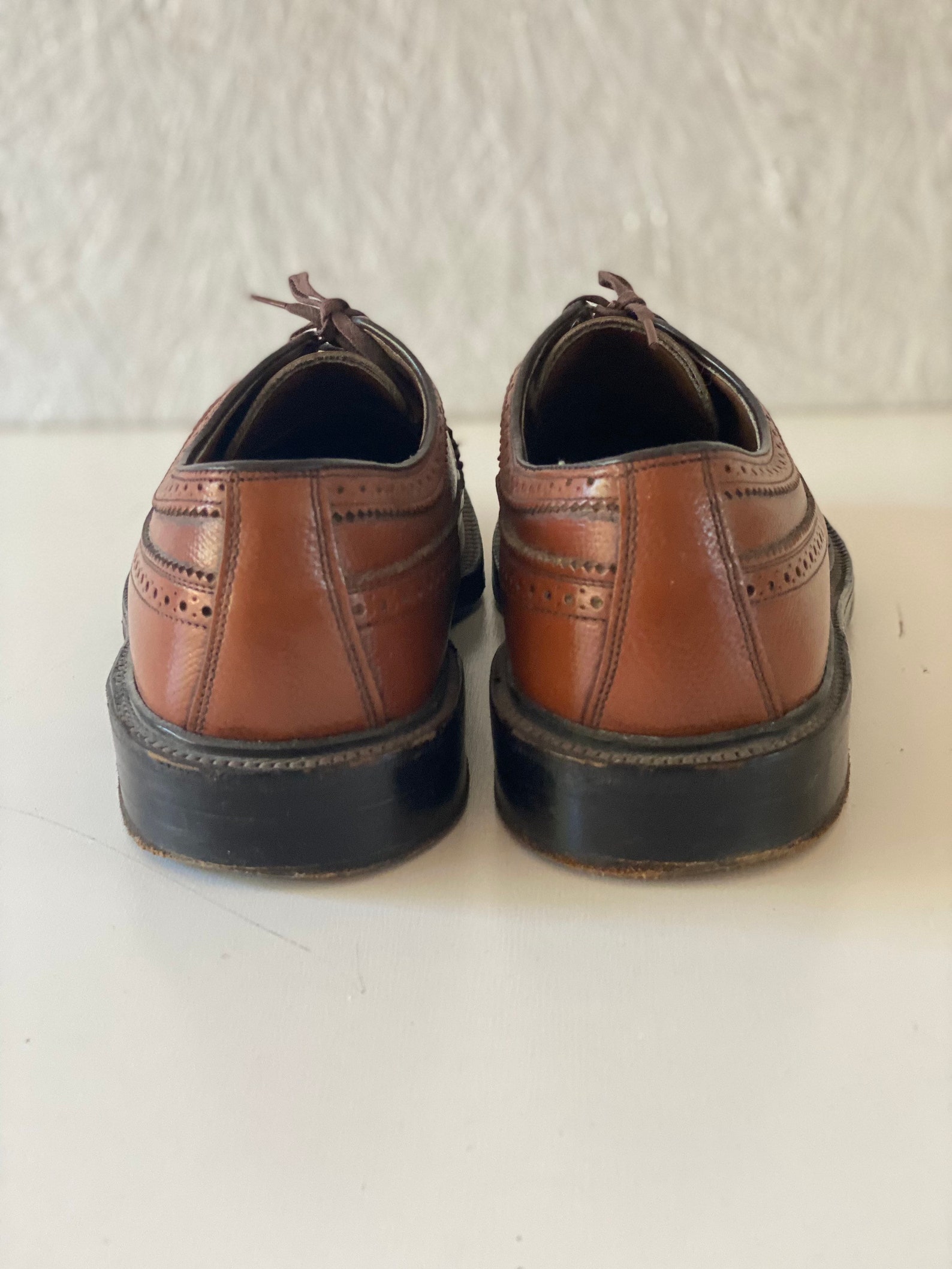 Vintage 60s 70s Sears Wingtips Brown Leather Brogue Oxford Dress Shoes ...