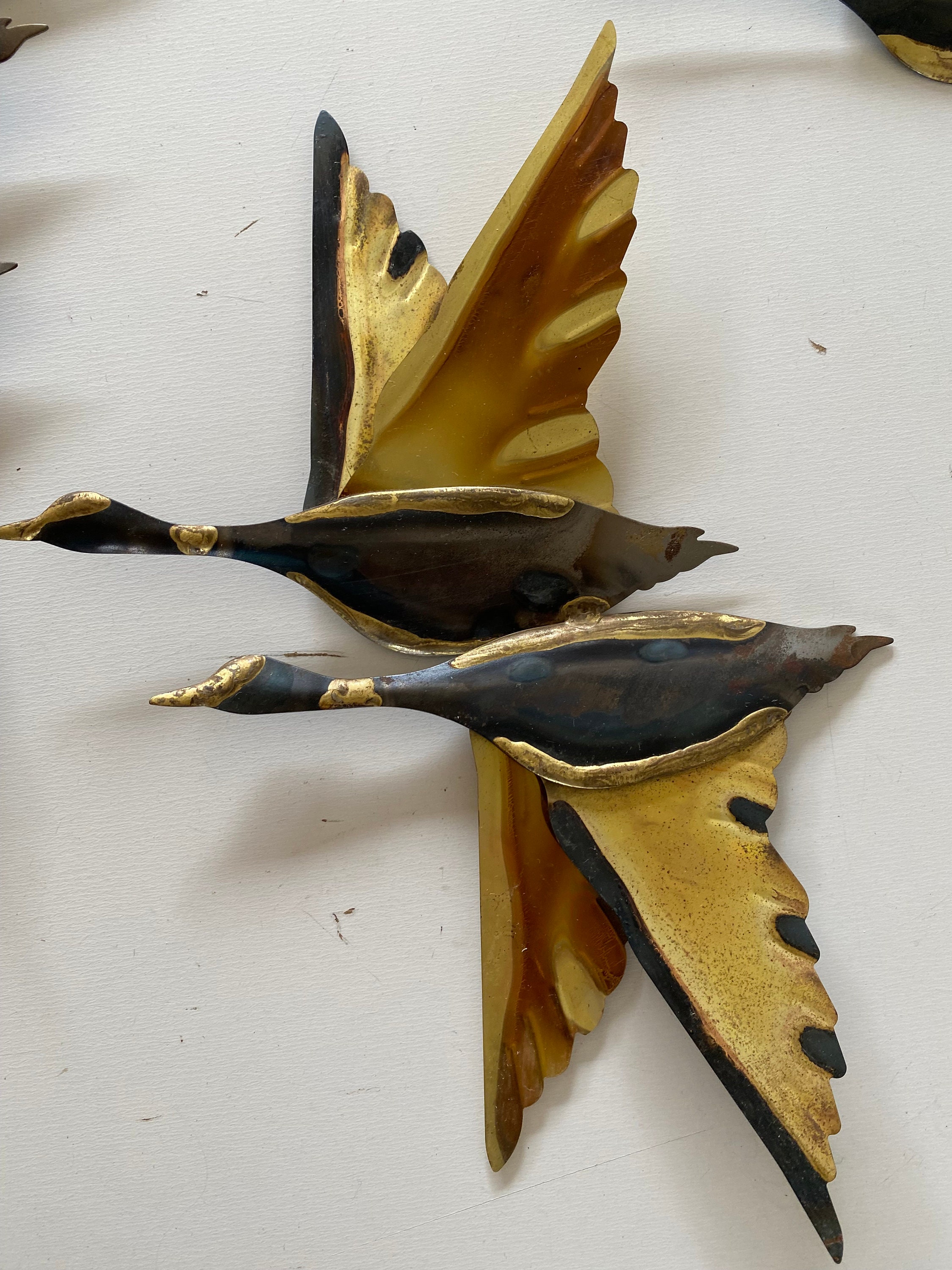 Vintage 60s 70s Metal Goose Wall Decor Collection of 3 Sets Geese ...