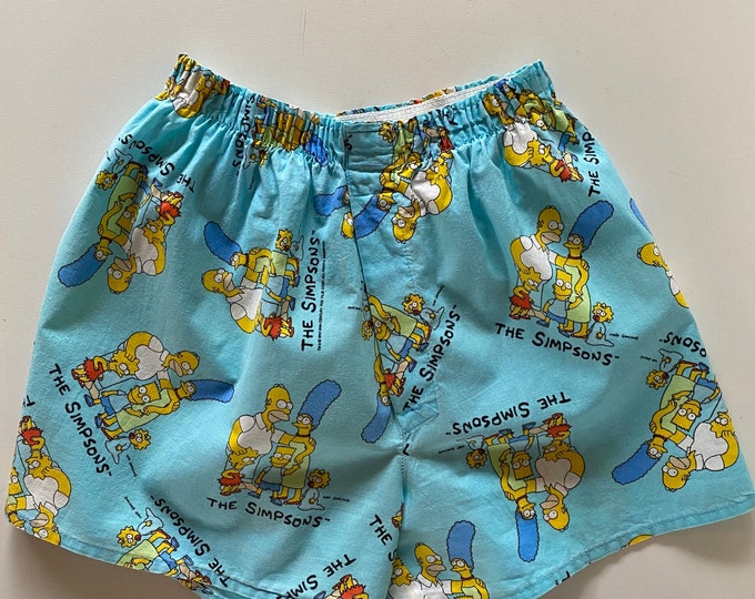 90s Bart Simpson Boxer Shorts 1990 the Simpsons Cotton Boxers Size ...