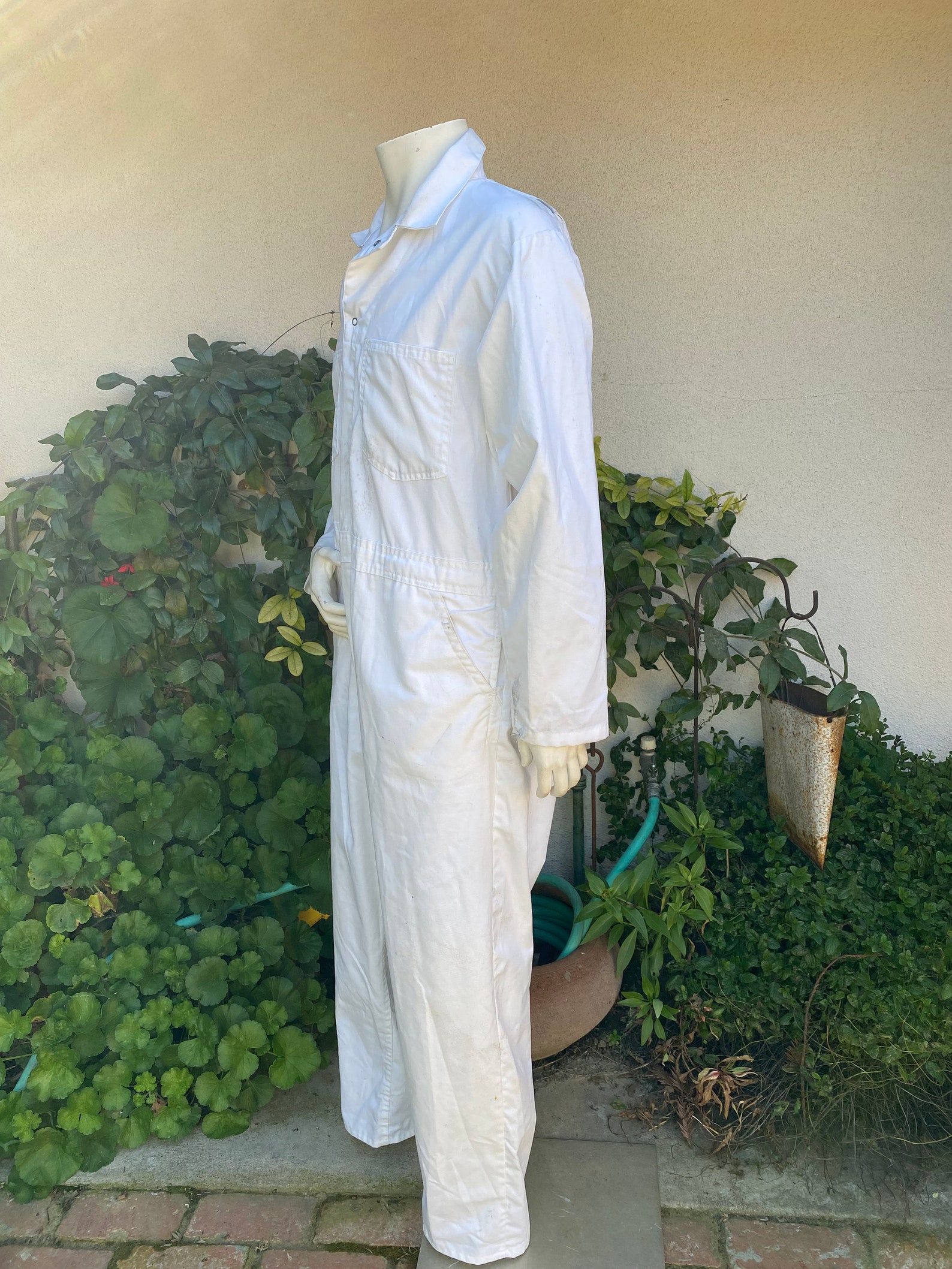 Vintage White Coveralls Stone Cutter Workwear Jumpsuit Boiler Suit One ...