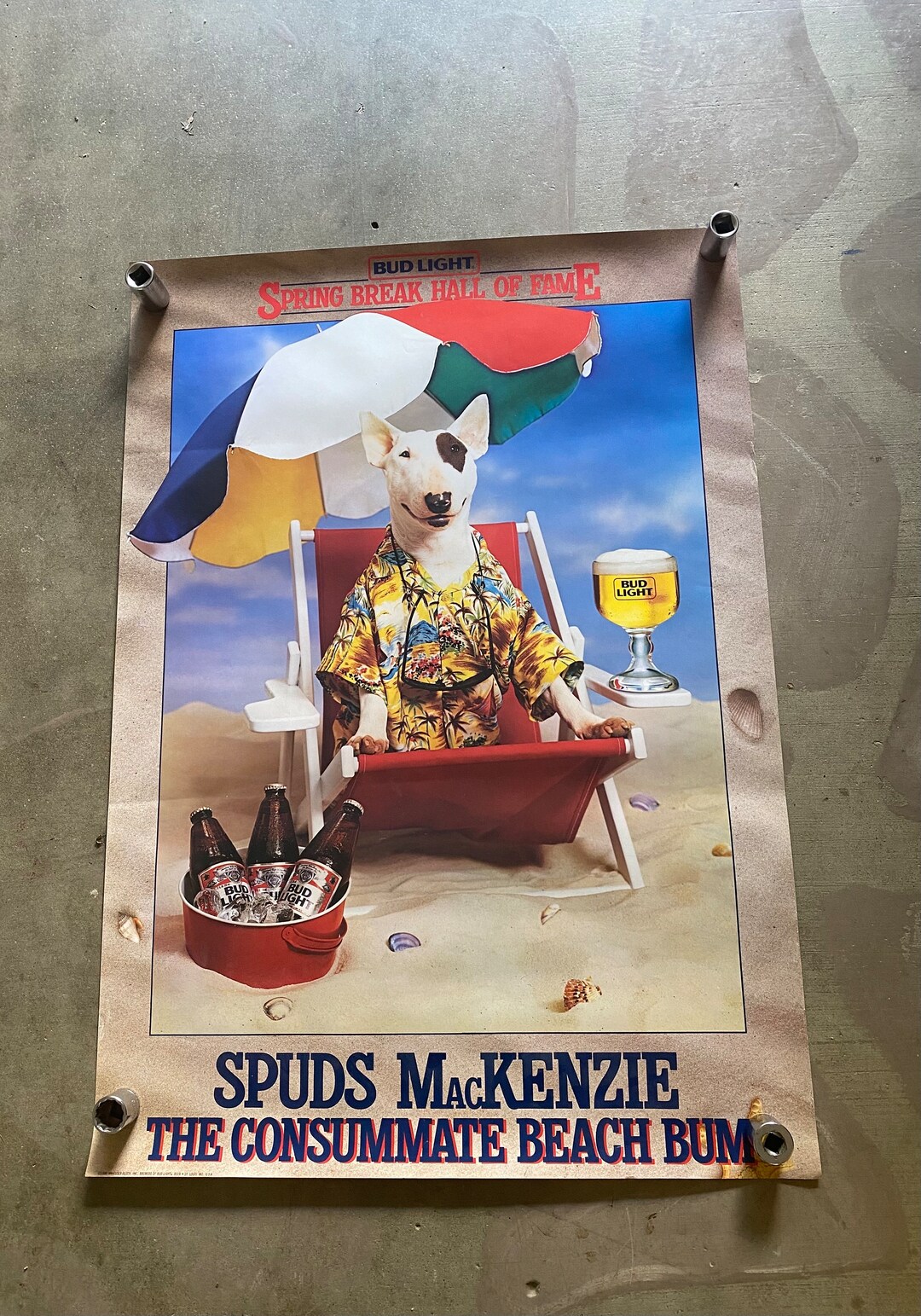 Vintage Spuds Mackenzie Poster Beach Bum Bud Lite Beer Party Animal Poster - Etsy