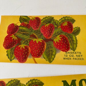 Vintage 1946 Strawberry Crate Labels Set of 2 Moore's Strawberries ...