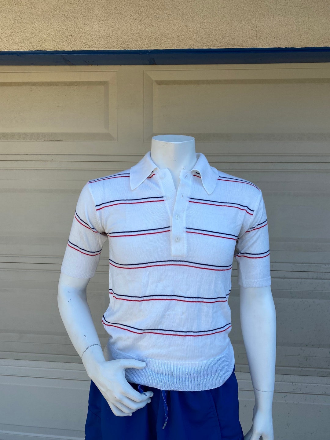 Vintage 70s Striped Knit Loop Collar Shirt // 1970s Menswear From the ...