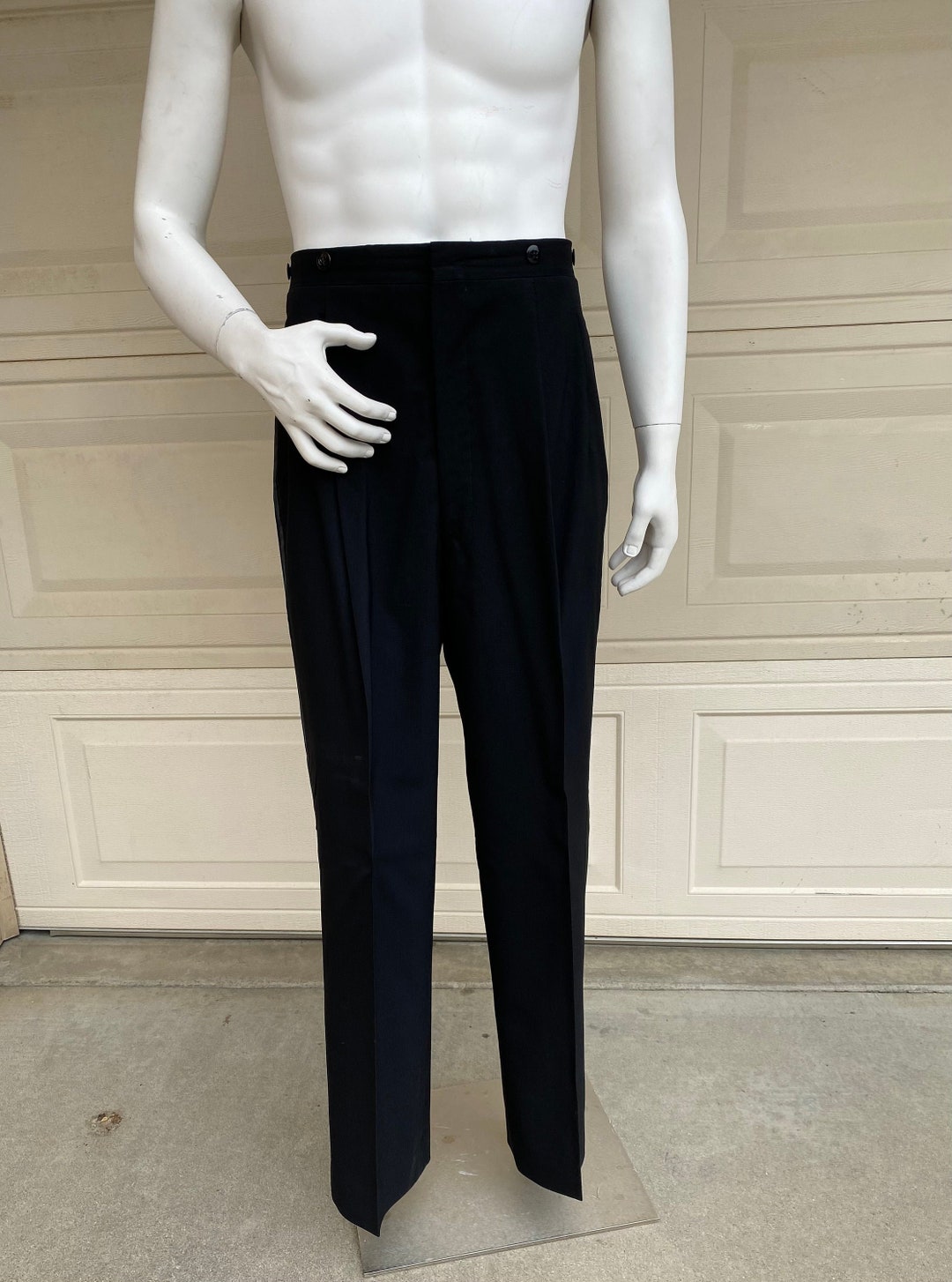 Vintage 50s Tuxedo Pants // 1953 Black Formal Dinner Pants // Satin ...