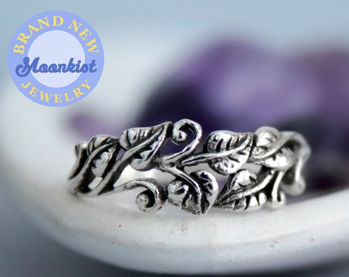 Ivy Leaf Ring, Sterling Silver Leaf Wedding Band, Nature Promise Ring ...