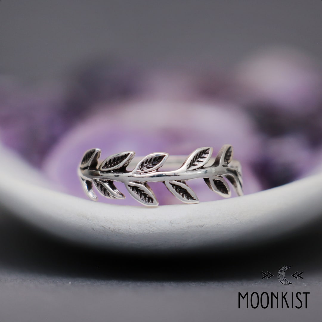 Olive Branch Ring, 925 Sterling Silver Olive Leaf Ring, Branch Leaves ...