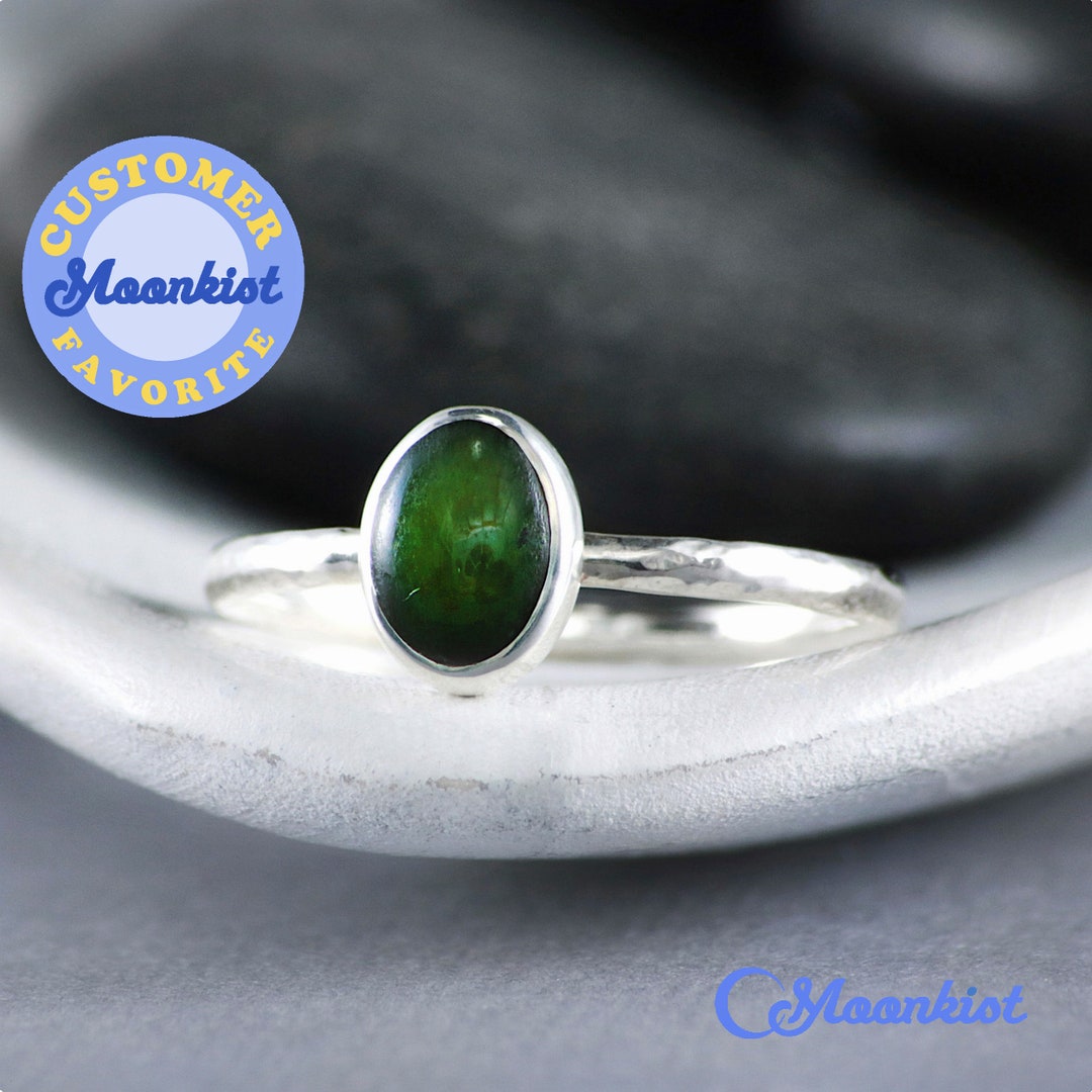 Oval Jade Ring in Sterling Silver, Natural Jade Ring for Women ...