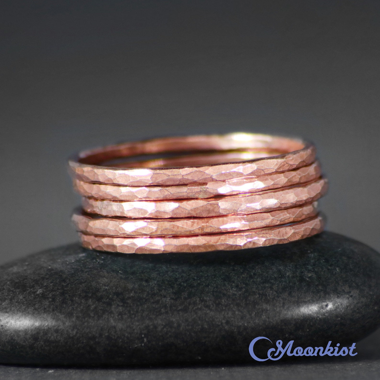 Copper Stackable Ring Set Thin Copper Stacking Ring Set | Etsy