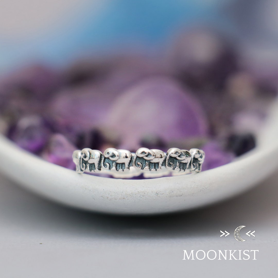 Cute Elephant Band Ring, 925 Sterling Silver Elephant Ring, Silver ...
