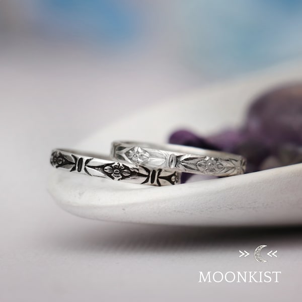 Silver Forget Me Not Wedding Ring - Etsy
