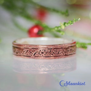 Copper Band Ring Rustic Copper Wedding Band Copper Wedding - Etsy