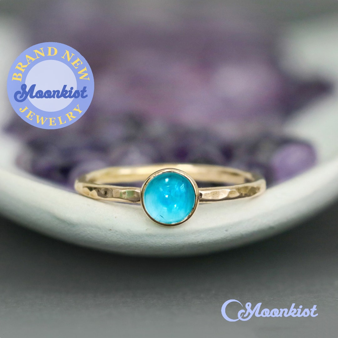 Gold Blue Topaz Stacking Ring, 14K Gold Filled Blue Topaz Ring, Dainty ...