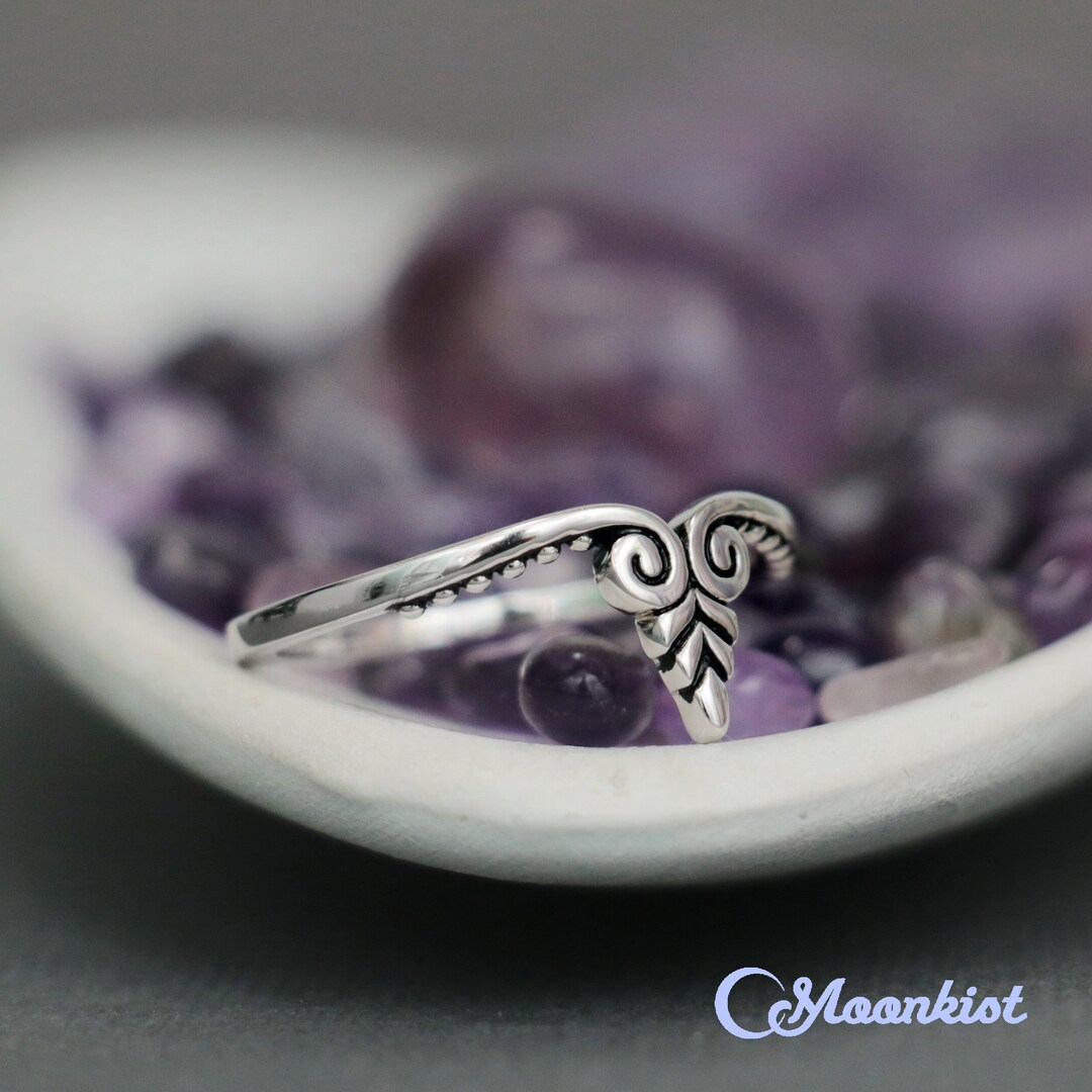 Dainty Chevron Stacking Ring for Women, 925 Sterling Silver, Unique ...