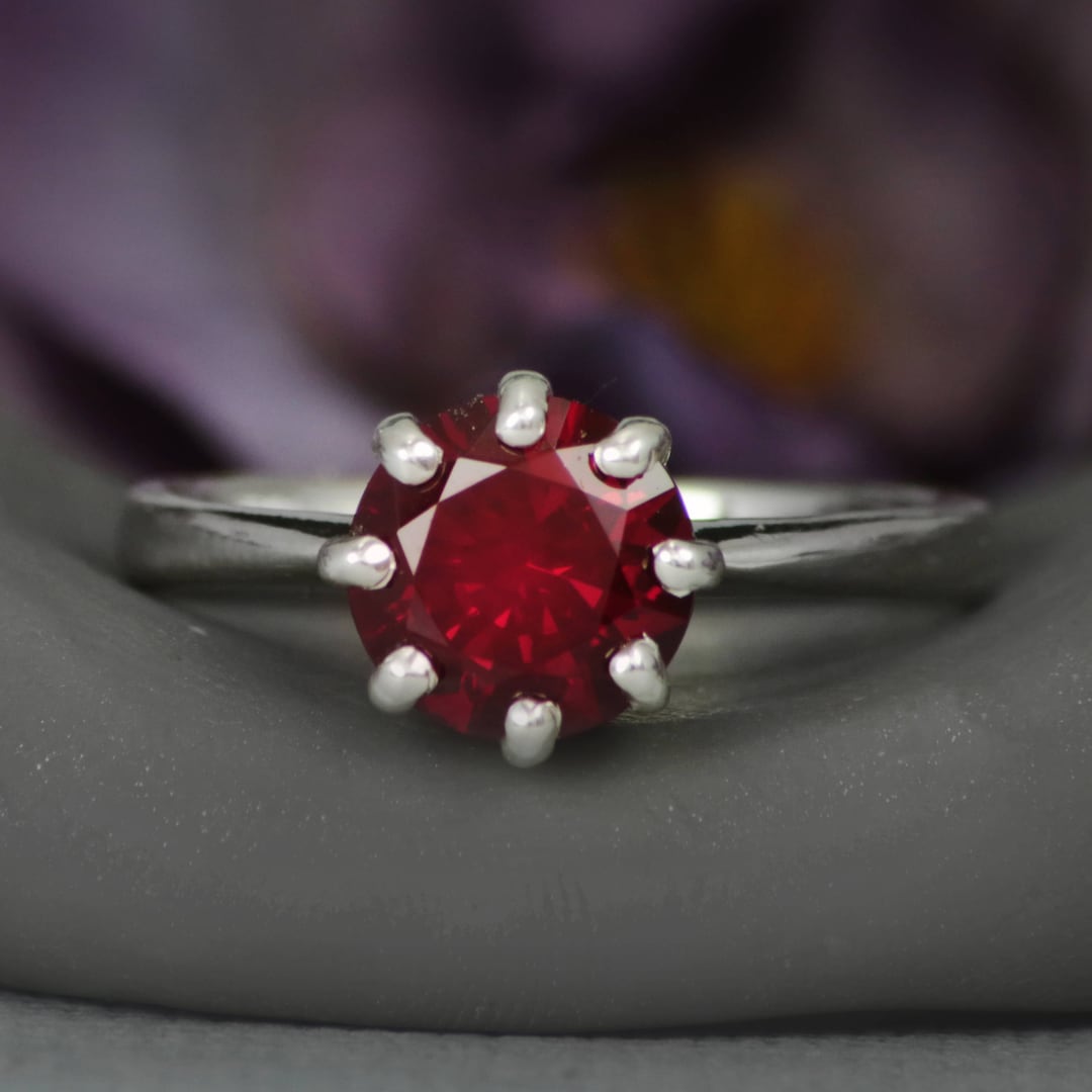 SALE 2 Carat Gothic Ruby Ring, Sterling Silver Ruby Engagement Ring ...