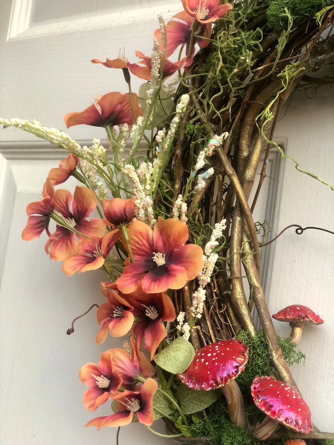 Fairy Tree/ Mushroom Moss Fairies and Crystal Crescent Moon - Etsy