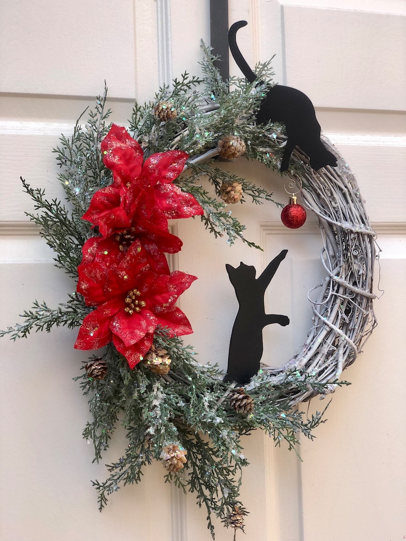 Cat Christmas Wreath - Etsy