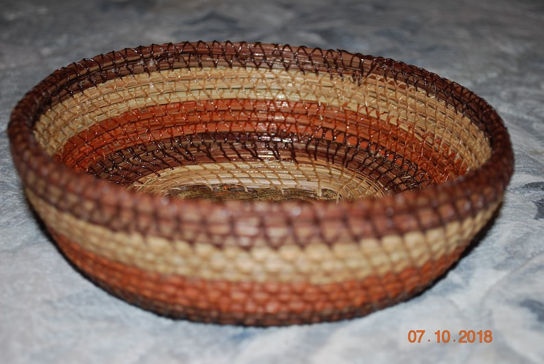 Pine Needle Basket "autumn Leaves" - Etsy
