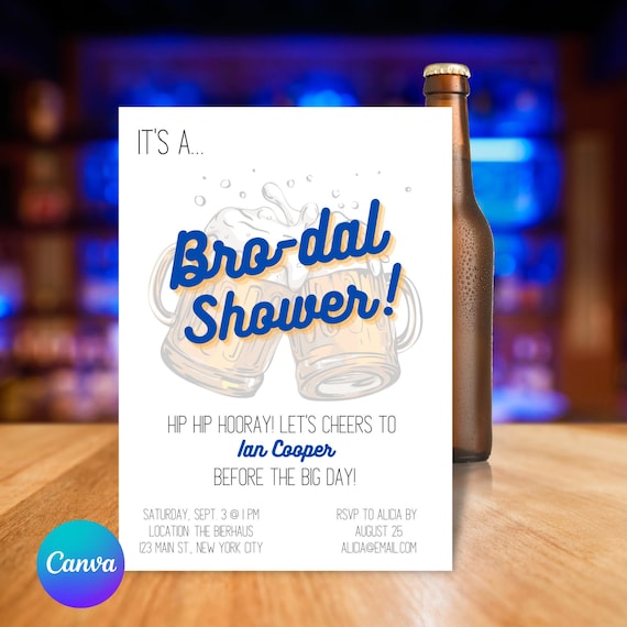 Mens Wedding Shower Invitation Groom Shower Invite Etsy
