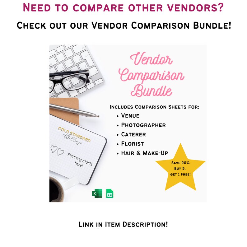 Wedding Catering Comparison Spreadsheet -event Planning Template ...