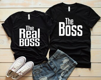 The Boss the Real Boss matching Couple T-shirts - Etsy
