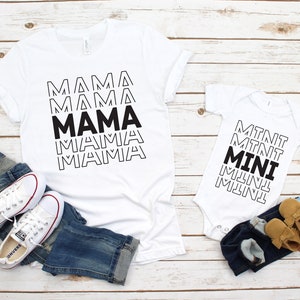 MAMA & MINI Mommy and Me Matching Set Unisex Tees Mom of - Etsy
