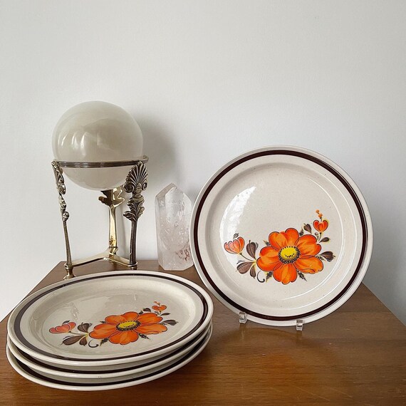 RARE Set of 4 Vintage Valencia Stoneware Speckled Plates - Etsy