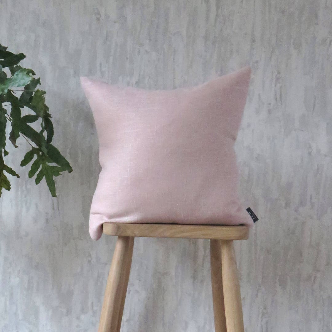 Pink Rose Cushion, Linen - Etsy UK