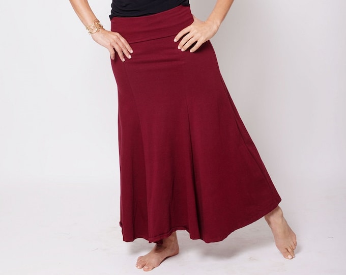 Maroon Skirt, Maxi Skirt, Bohemian Clothing, Festival Clothing Women ...